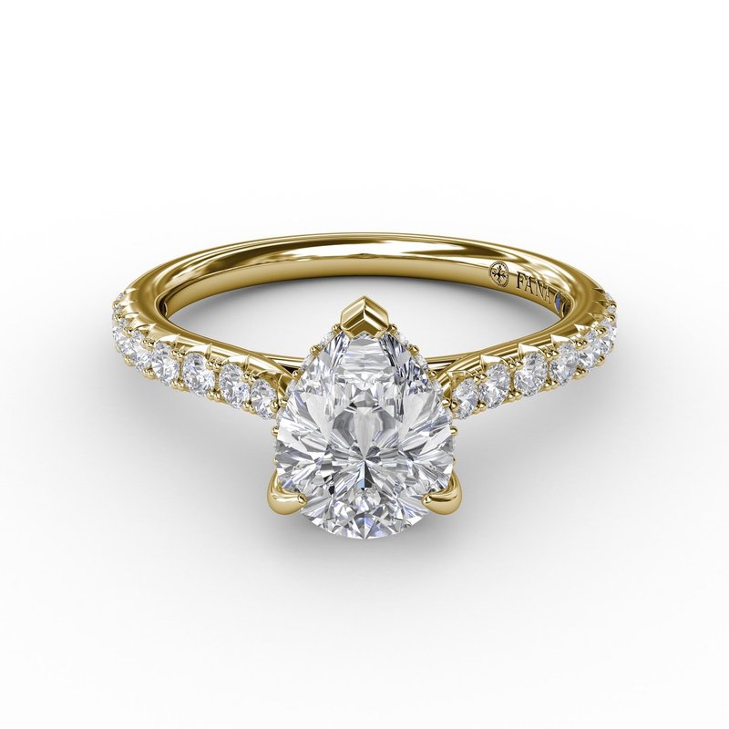 Pear Cut Solitaire With Hidden Halo S3027 - Fana