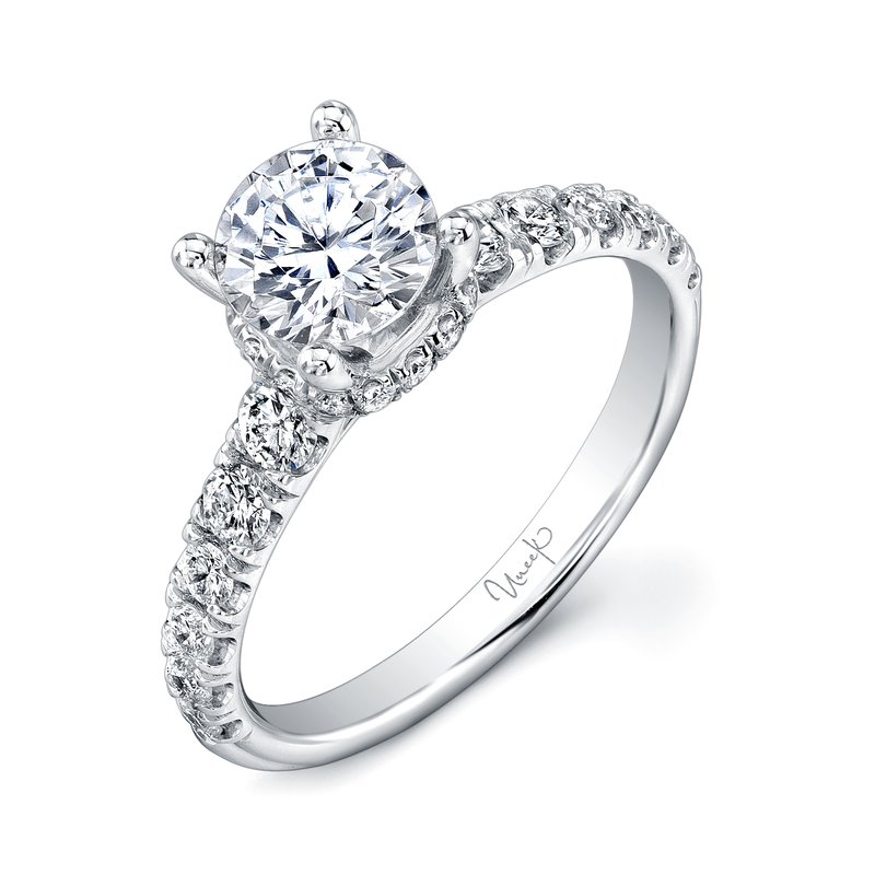 Uneek Fine Jewelry Uneek Unity Collection Under-Halo Round Engagement ...