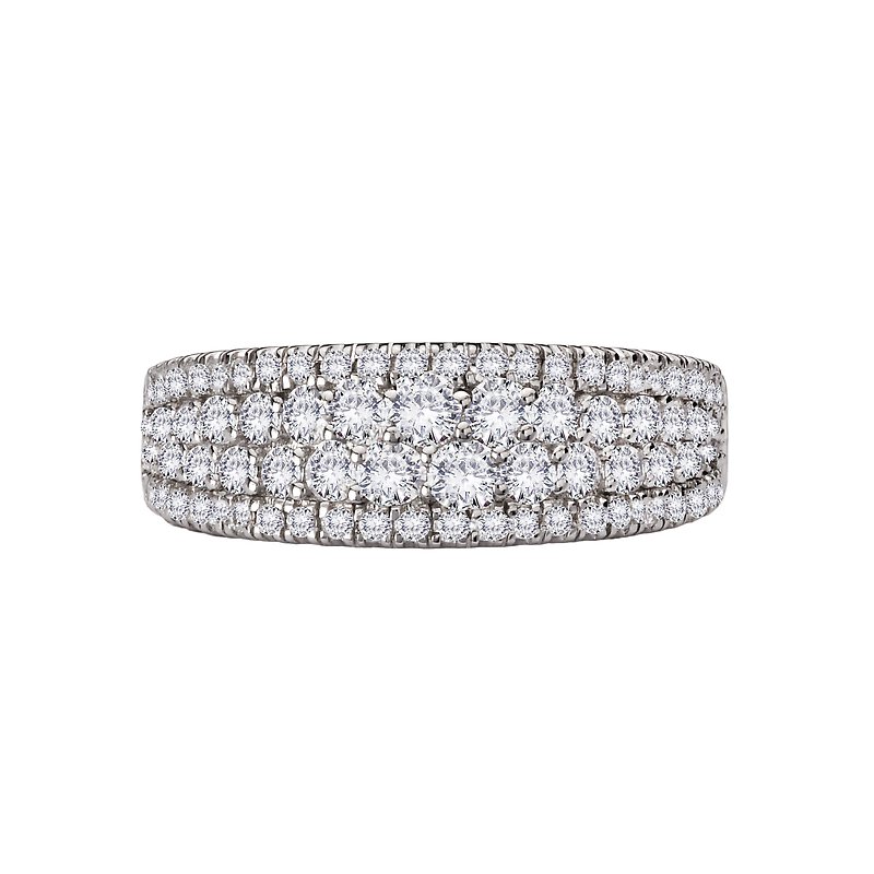 Tesoro Four Row Diamond Fashion Ring 113181-100W - KIM International