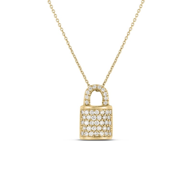 Roberto Coin Tiny Treasures Pavé Diamond Lock Necklace TINY-TREASURES ...