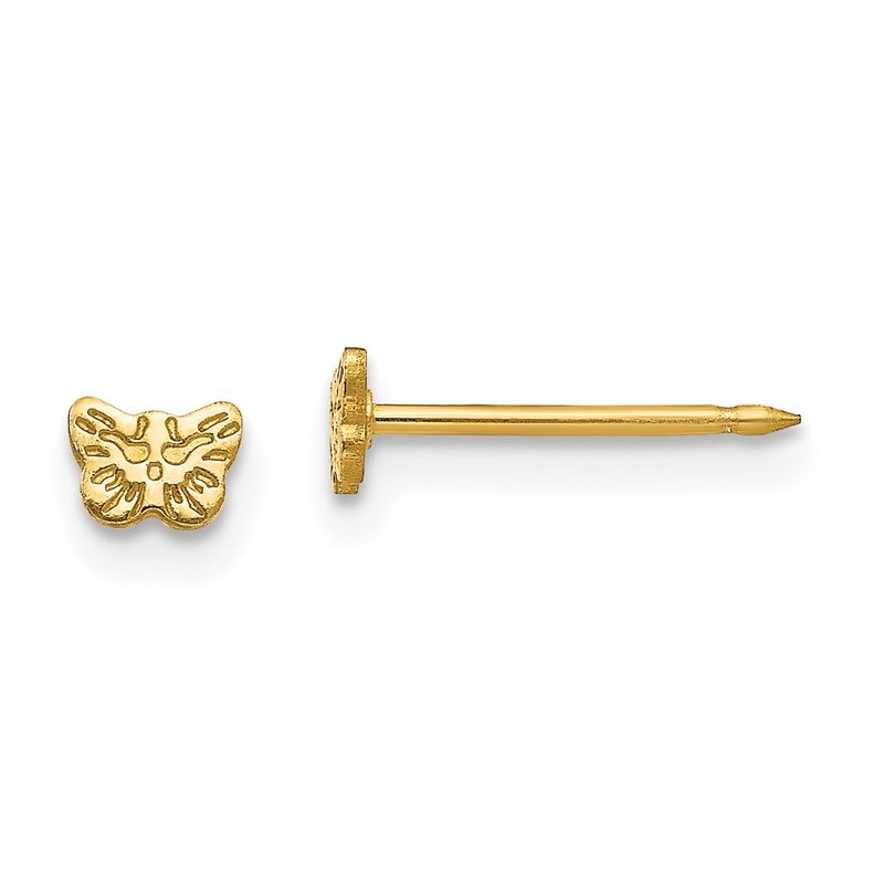 Inverness Stainless Steel 24K Gold plated Petite Butterfly Earrings