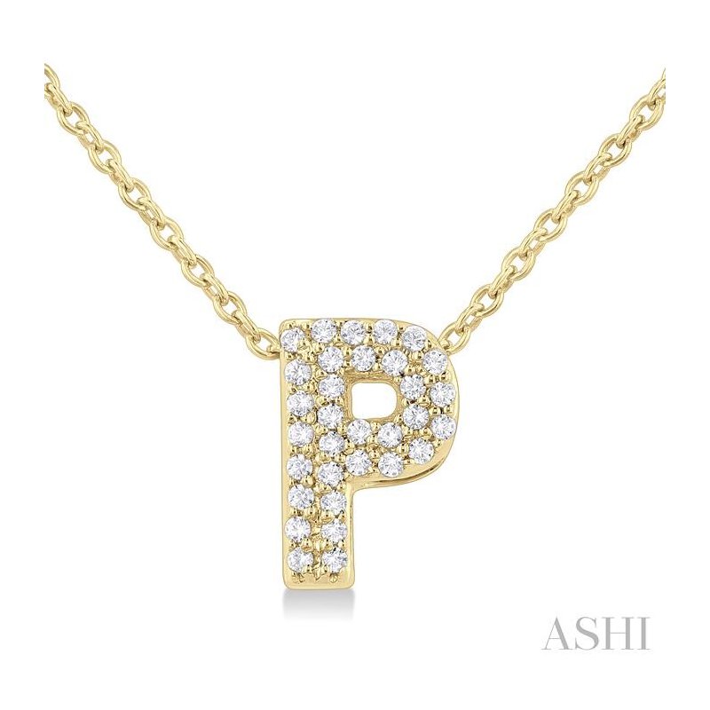 Crocker's Collection Bubble 'P' Initial Diamond Pendant 924F8CFTSPDYG-P ...