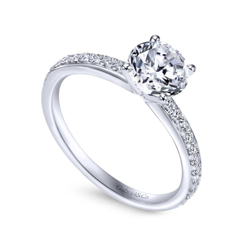 Gabriel Bridal 14K White Gold Round Diamond Engagement Ring ER7537W44JJ ...
