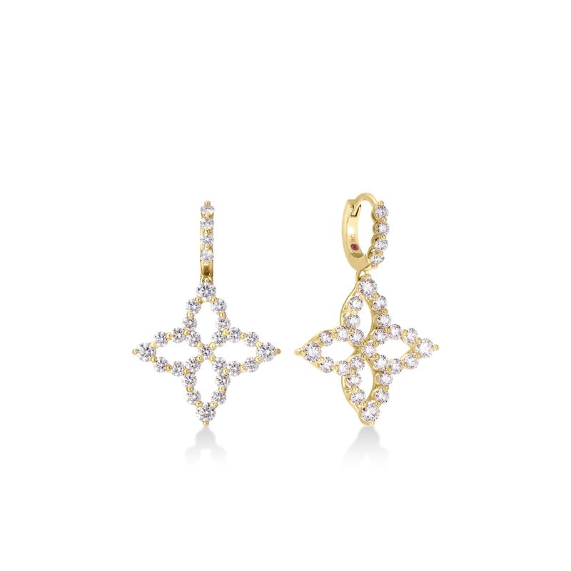 Roberto Coin Diamond Princess Outline Large Tapered Flower Drop ...