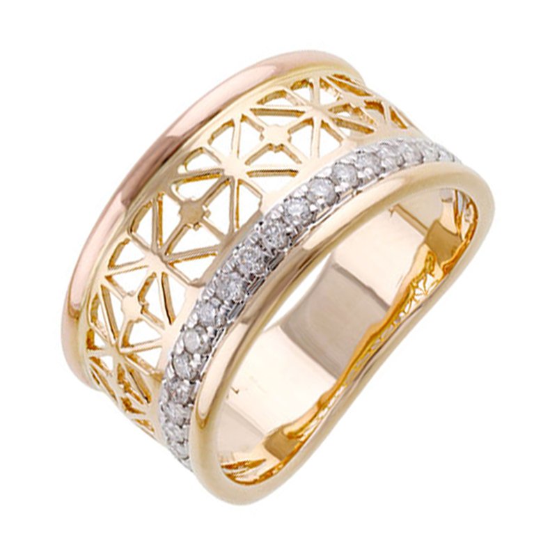 Gems One 14Kt Tricolor Diamond 1/4Ctw Ring RG12621-4WYPC - Michael ...