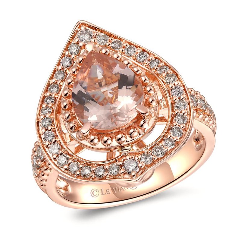 14K Strawberry Gold Peach Morganite 1 1 2 cts. Ring