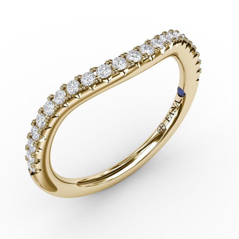 French Pave Set Contour Diamond Band W7228 - Fana