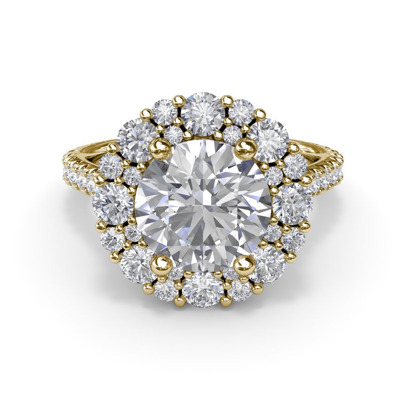 Floral Cluster Diamond Engagement Ring S4202 - Fana