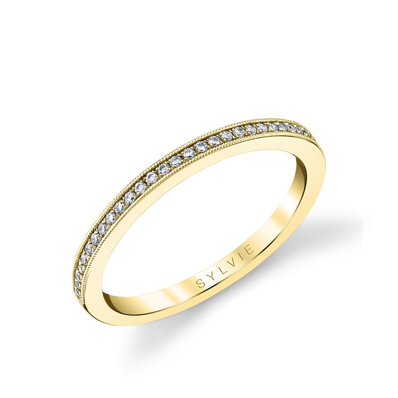 Sylvie Thin Channel Set Wedding Band Esmeralda BS2504 012 M.R.T. Jewelers