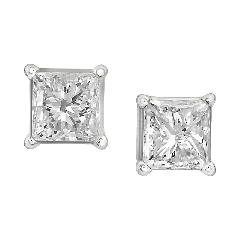 Surreal Diamond Lab Grown Princess Solitaire Stud SD-Princess Solitaire ...