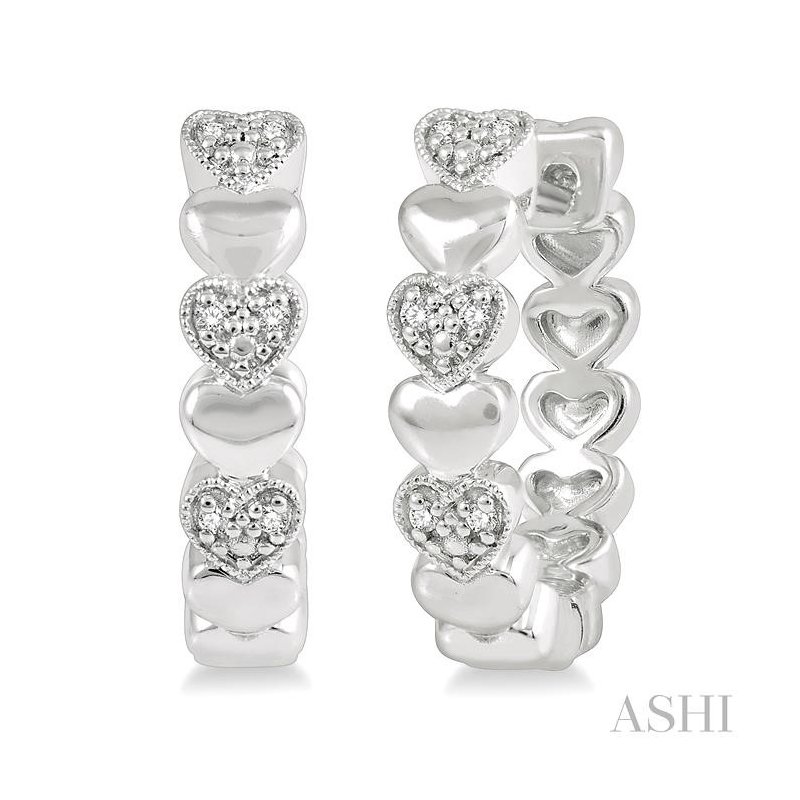 Heart shaped diamond hoop earrings store