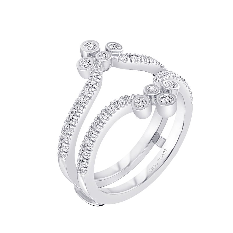 Round Bezel Set Micropave Diamond Enhancer R14810B - Costar