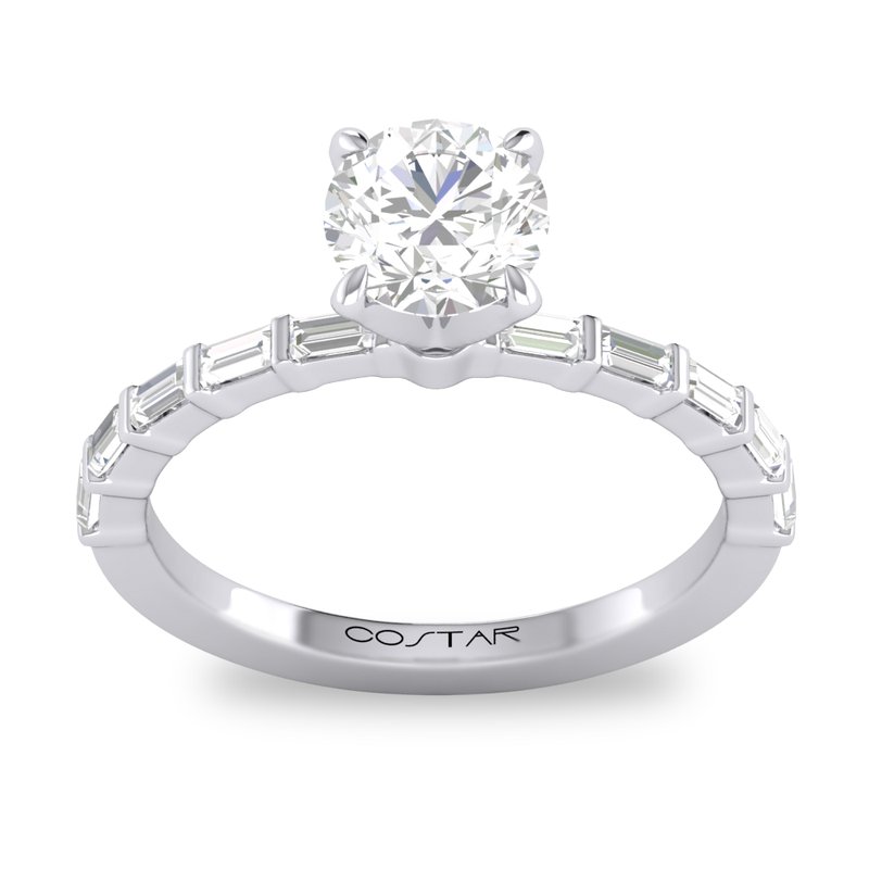 Peghead Engagement Ring With Baguette Floating Diamond Shank R15255 ...