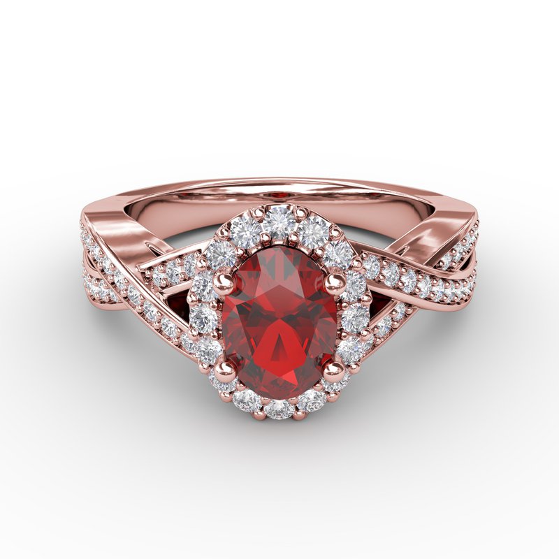 Look of Love Rose and Diamond Criss Cross Ring
