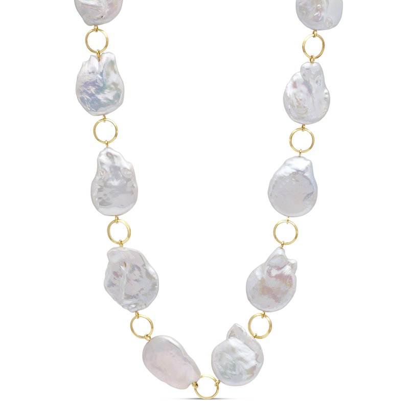 Gold Pearl Link Necklace N2171 - Mastoloni Pearls