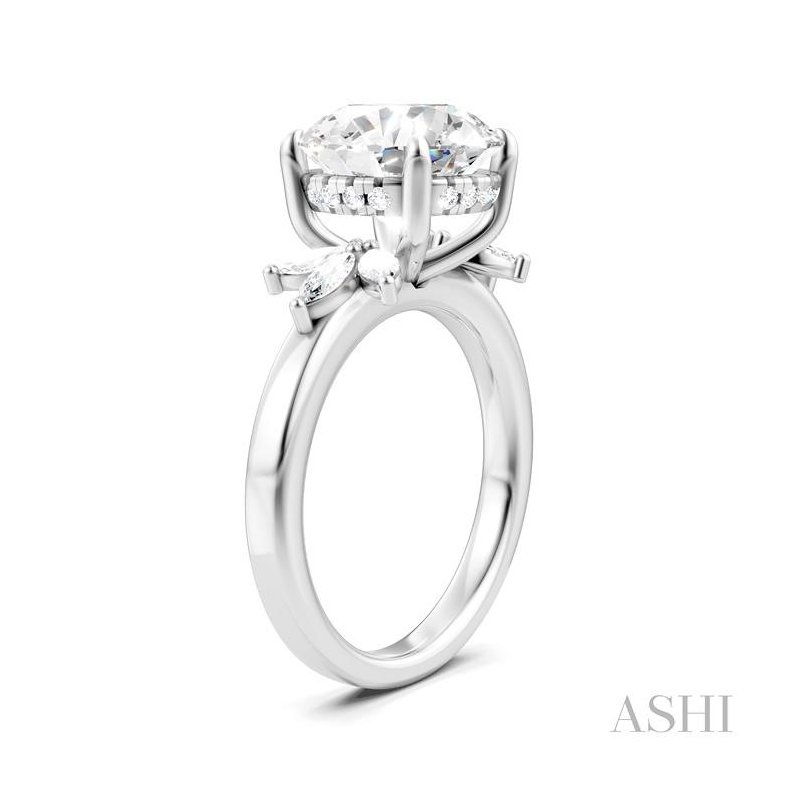 ASHI Round Shape Semi-Mount Diamond Engagement Ring 198B3SWFHWG-SM-RD4 ...