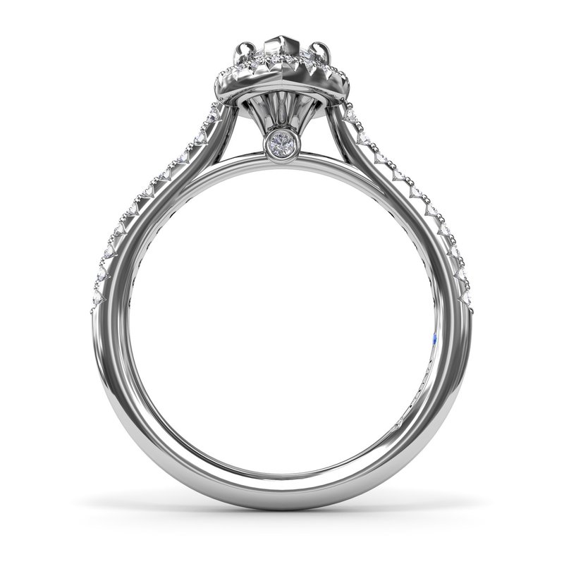 Delicate Marquise Halo And Pave Band Engagement Ring S3792-MQ-100CT - Fana