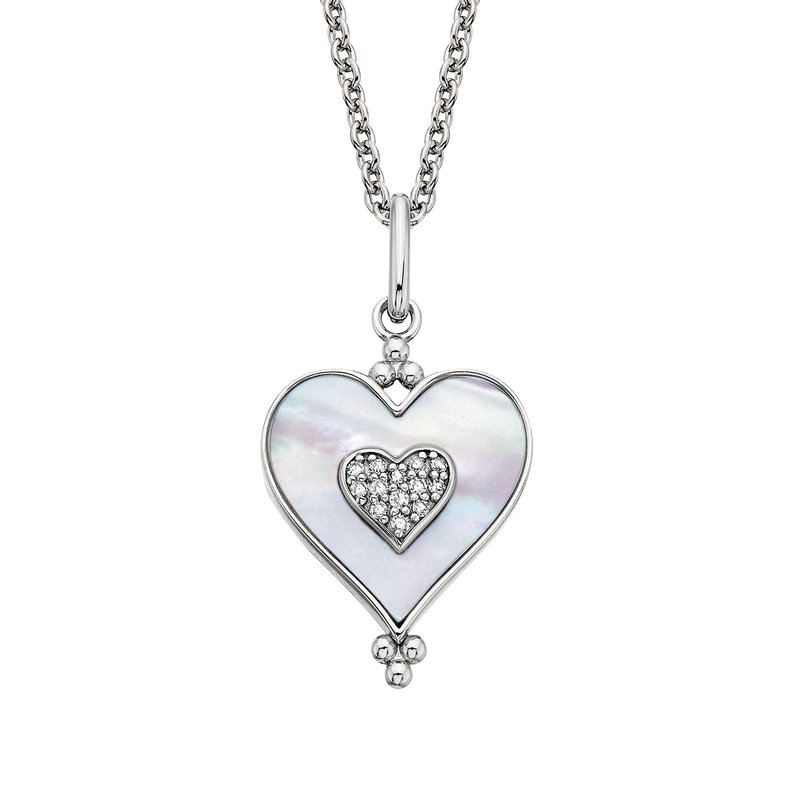 Mother of Pearl Heart Pend .06 ASPSSA2496MP - Berco Jewelry