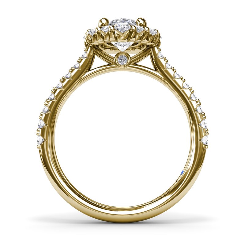 Oval Diamond Graduated Halo Engagement Ring S4297 - Fana