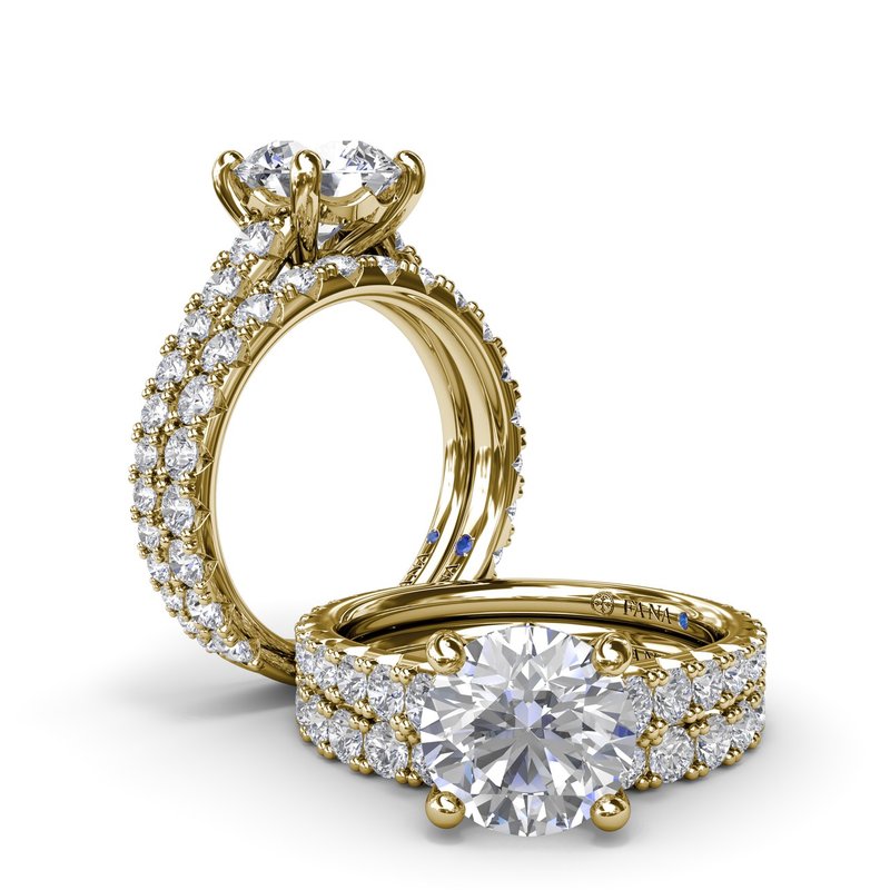 Round Diamond Engagement Ring with Graduated Shank S4285 - Fana