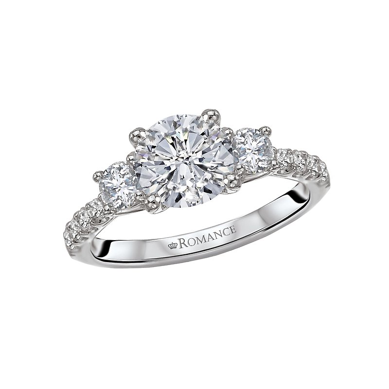 3 Stone Semi Mount Diamond Ring