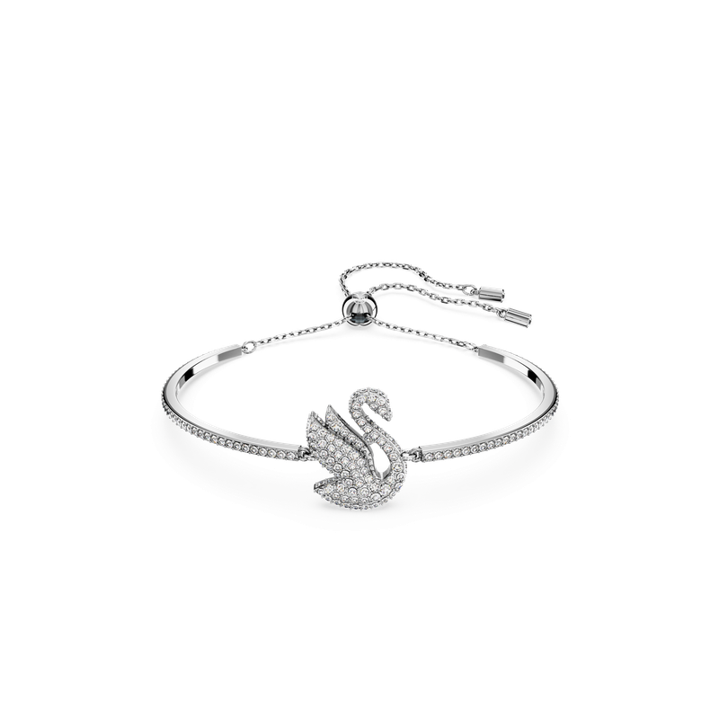 Swarovski Iconic Swan bangle Swan White Rhodium plated