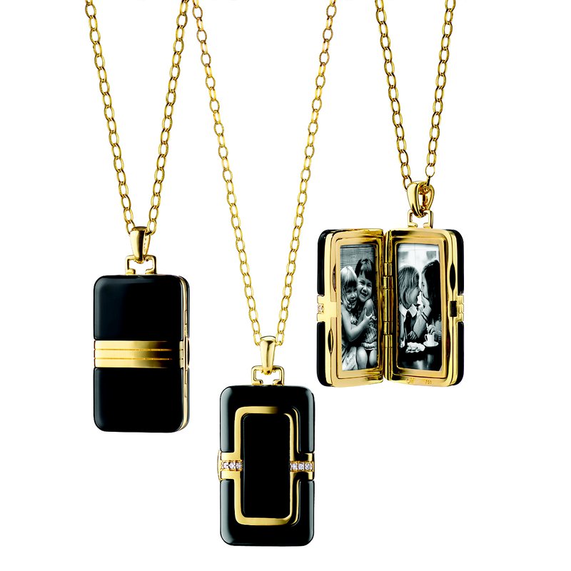 Monica Rich Kosann Ceramic and Gold Locket 46602 Yelton Fine Jewelers