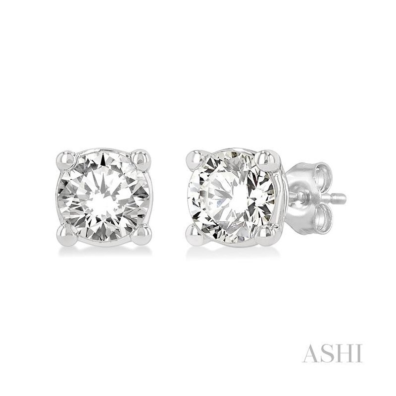 ASHI Round Shape Diamond Stud Earrings 66305SWFGERWG - Smithworks Fine ...