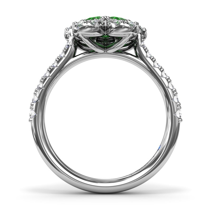 Emerald and Diamond Magnolia Ring R1905E - Fana