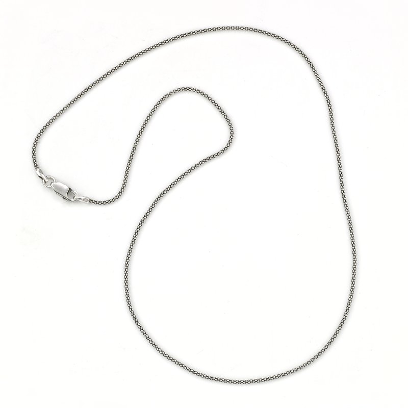 Samuel B STERLING SILVER 24" OXIDIZED 1.4MM THIN POP CORN CHAIN 59258N ...