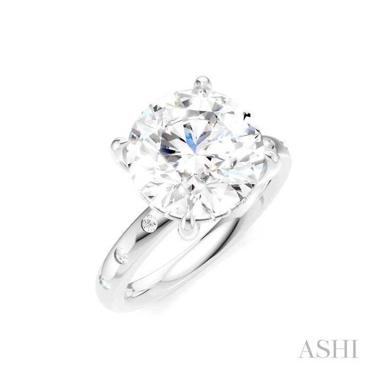 ASHI Round Shape Semi-Mount Diamond Engagement Ring 196B7SWFHWG-SM-RD4 ...