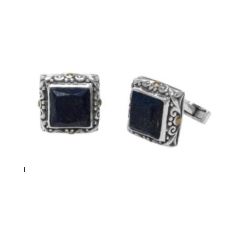 Samuel B STERLING SILVER/18K LAPIS SQUARE SHAPE CUFF LINKS 59676CL.LAP ...