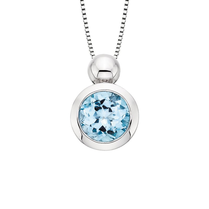 SS blue topaz pendant ASPSSA1818BT - Berco Jewelry