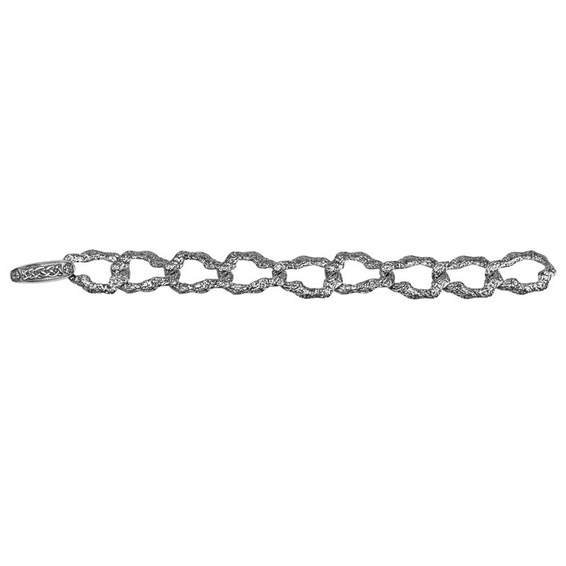Keith Jack S/sil Oxidized Organic Link Bracelet with Push Clasp PBS2300 ...