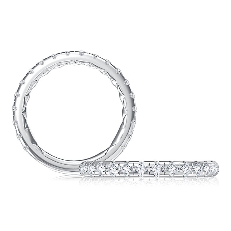 A. JAFFE Classic Delicate Diamond Wedding Band with A.JAFFE Quilts ...