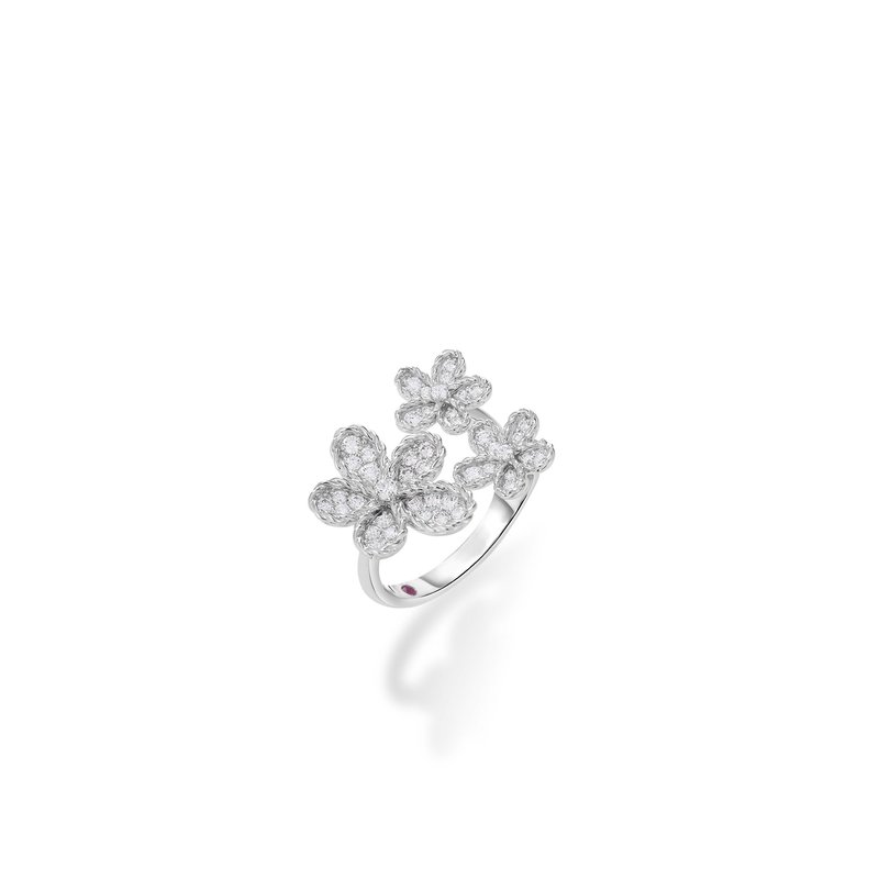Roberto Coin Jasmine Pavé Diamond Multi Flower Ring JASMINE-PAVE ...
