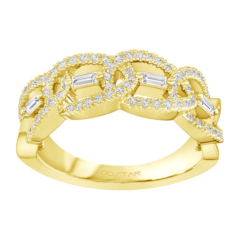 Fancy Chain Link Round Baguette Fashion Ring R14381B - Costar