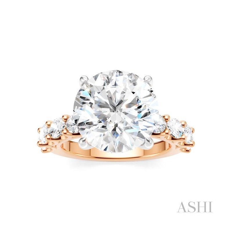 ASHI Round Shape Semi-Mount Diamond Engagement Ring 196ACSWFHPW-SM-RD5 ...