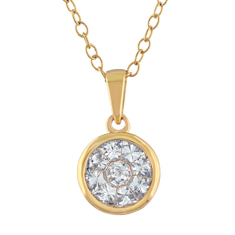 Shefi Diamonds Compozit™ 14K Yellow Gold Round Shape Bezel Set Pendant ...