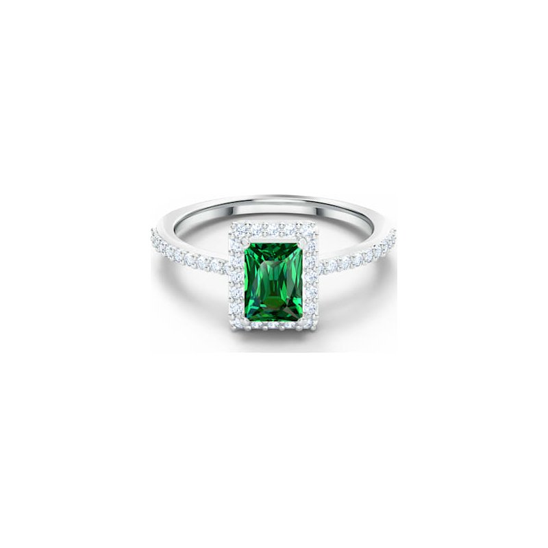 Swarovski Angelic Rectangular Ring Green Rhodium plated 5559835 Bradley Gough Diamonds