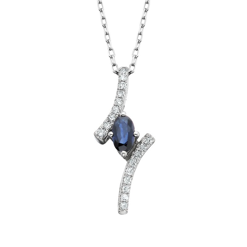 Bypass Created Emerald Pend .09tdw B2815 - Berco Jewelry