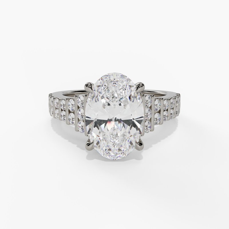 Tapered Half-Channel Set Diamond Engagement Ring R15561 - Costar