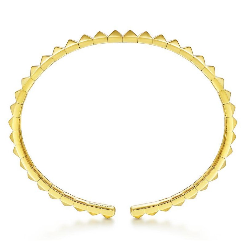 Gabriel Fashion 14K Yellow Gold Pyramid Cuff Bracelet BG4224-65Y4JJJ ...