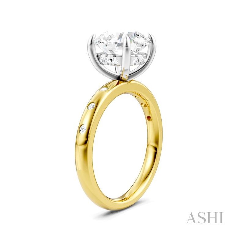 ASHI Round Shape Semi-Mount Diamond Engagement Ring 196B8SWFHYW-SM-RD3 ...