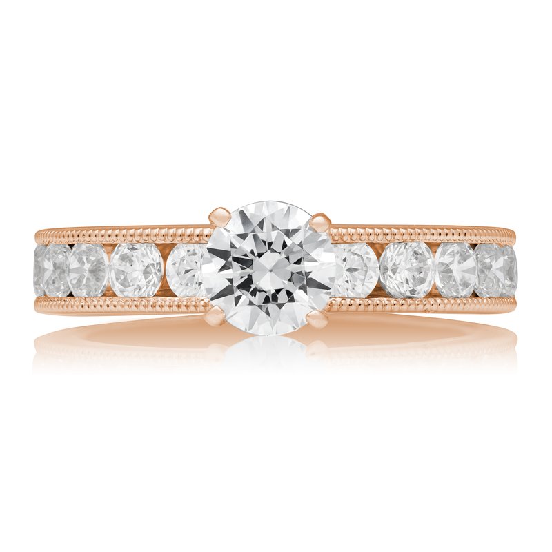 Veer Diamonds Classic Millgrain Solitaire Ring R2014 - Stadheim Jewelers