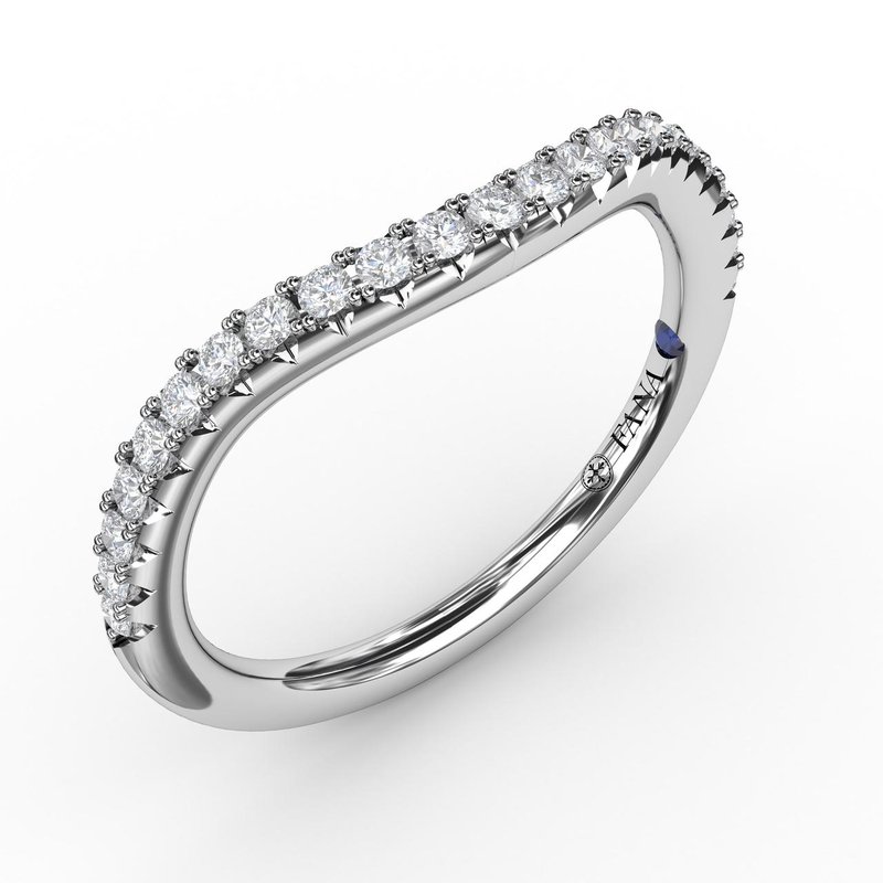 French Pave Set Contour Diamond Band W7228 - Fana