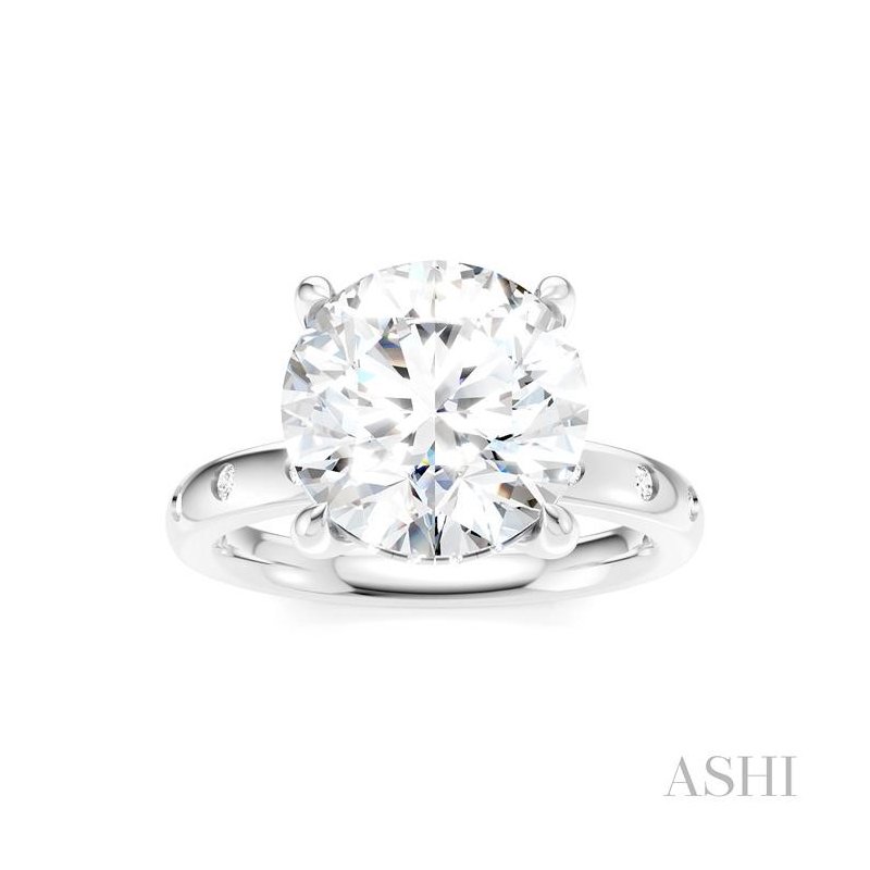 ASHI Round Shape Semi-Mount Diamond Engagement Ring 196B7SWFHWG-SM-RD4 ...