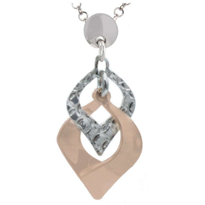 Frederic Duclos Sterling Silver And Rose Gold Plated Textured Marquis ...