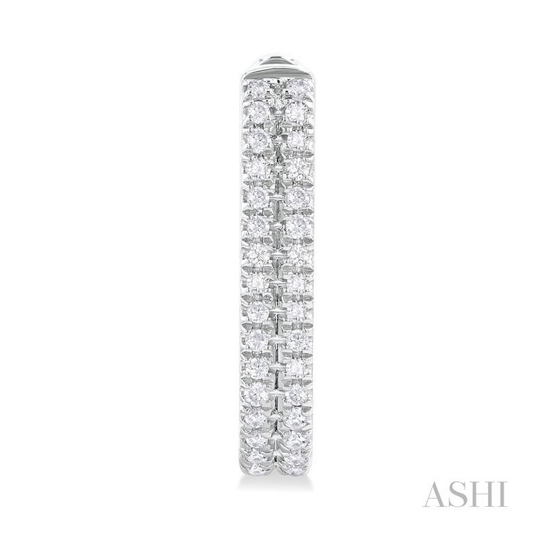 Ashi Double Row Diamond Hoop Earrings 636E7OATSERWG Ashi Double Row Diamond Hoop Earrings 636E7OATSERWG