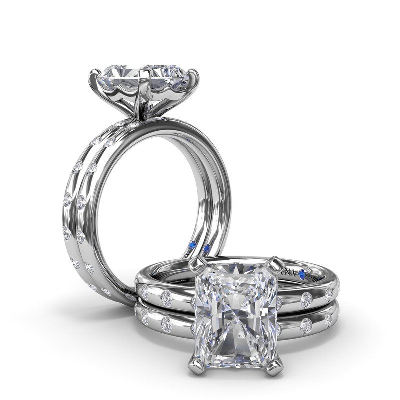 Flush Set Radiant Diamond Engagement Ring S4353 - Fana